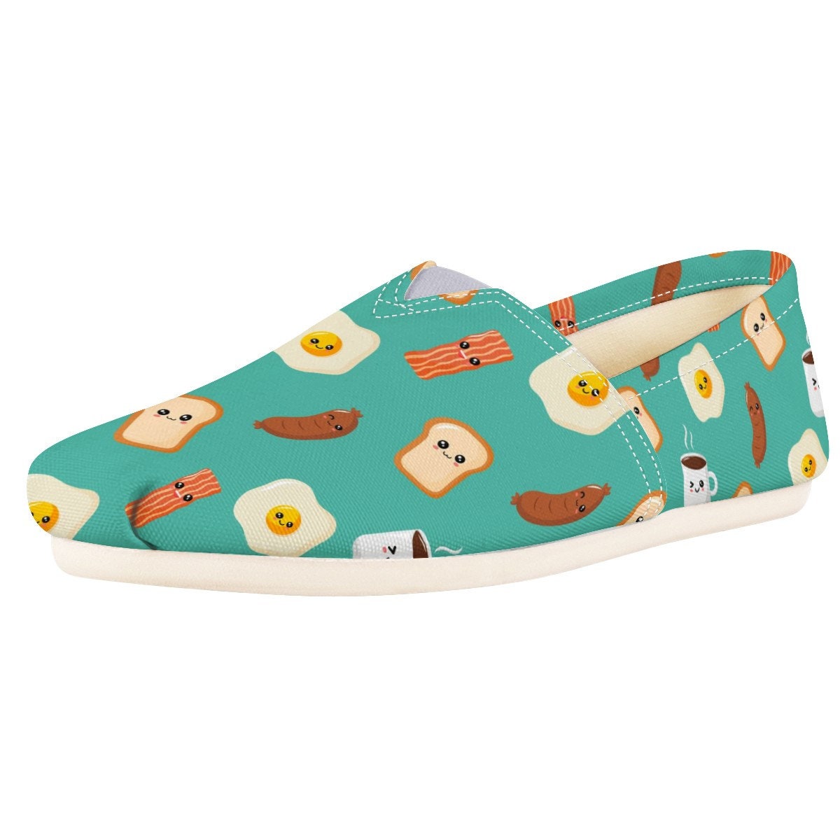 Fried Egg Casual Shoes, Kawaii Women Casual Shoes, Breakfast Casual ...