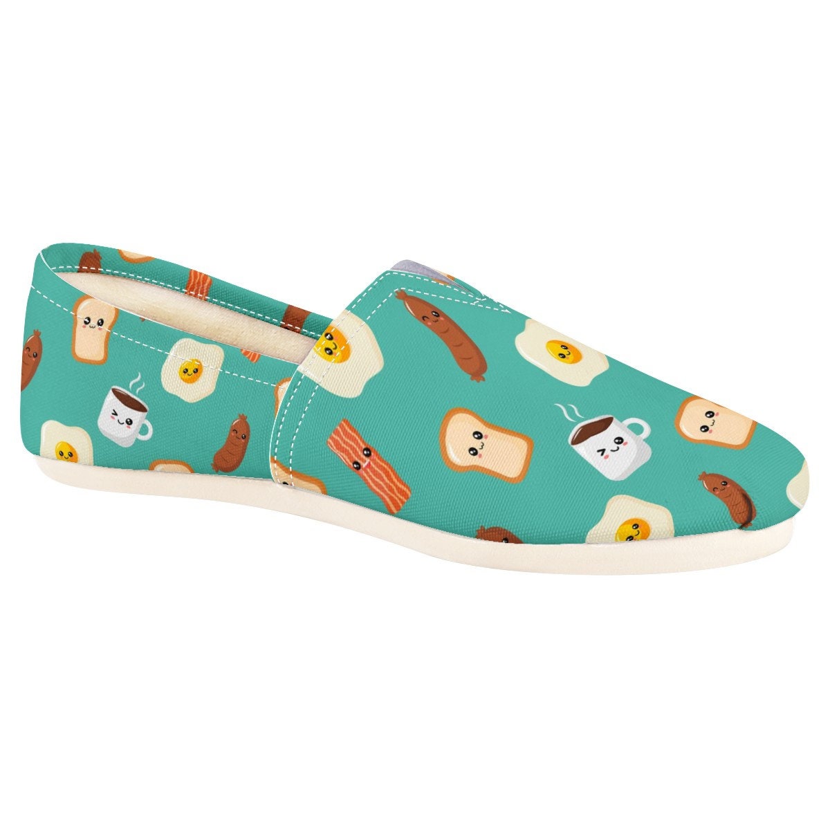 Fried Egg Casual Shoes, Kawaii Women Casual Shoes, Breakfast Casual ...