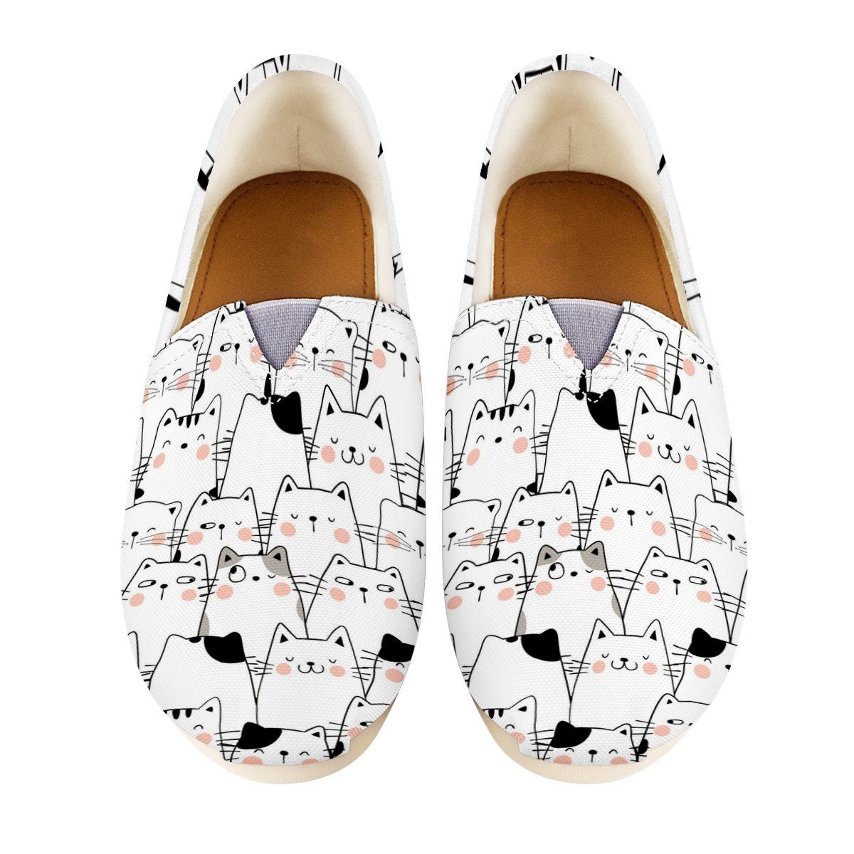 Cute Cat Custom Casual Shoes, Women Casual Shoes, Kitty Casual Shoes ...