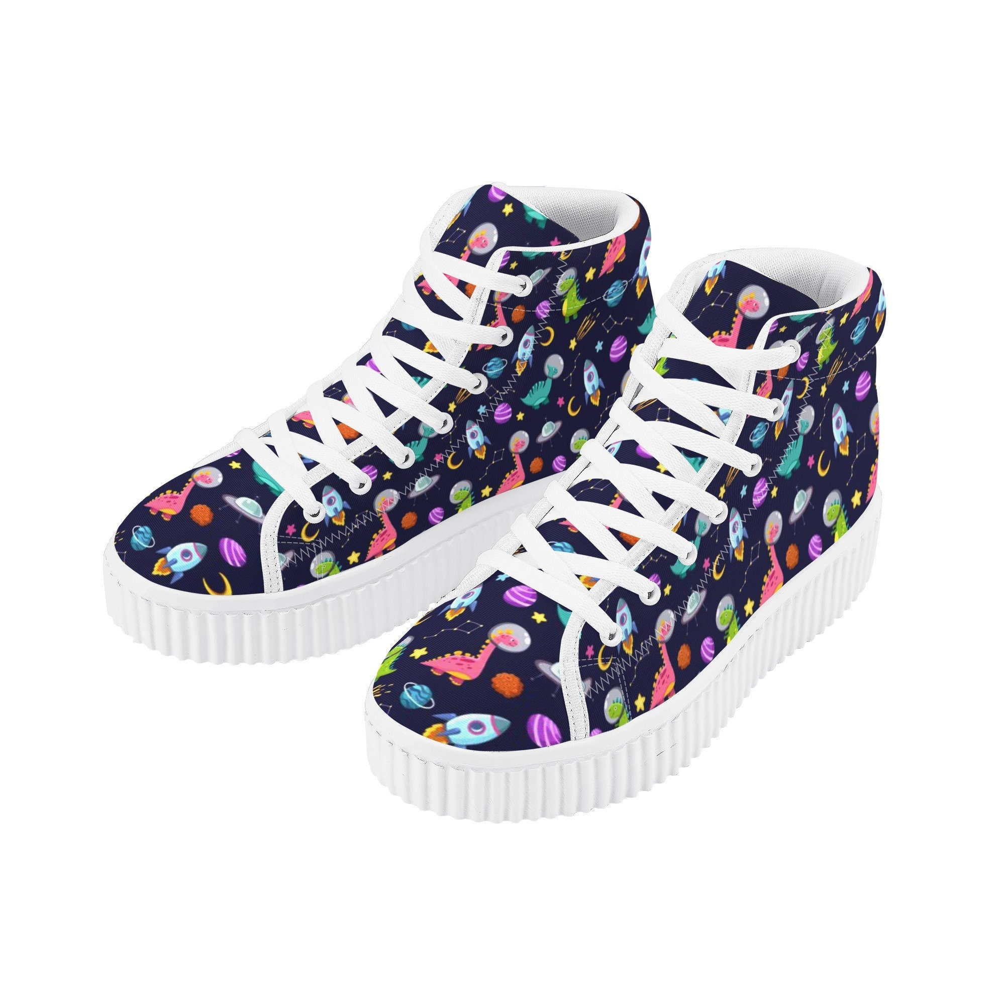 Dinosaur Print Platform Shoes | Dinosaur Sneakers | Dinasaur Women ...