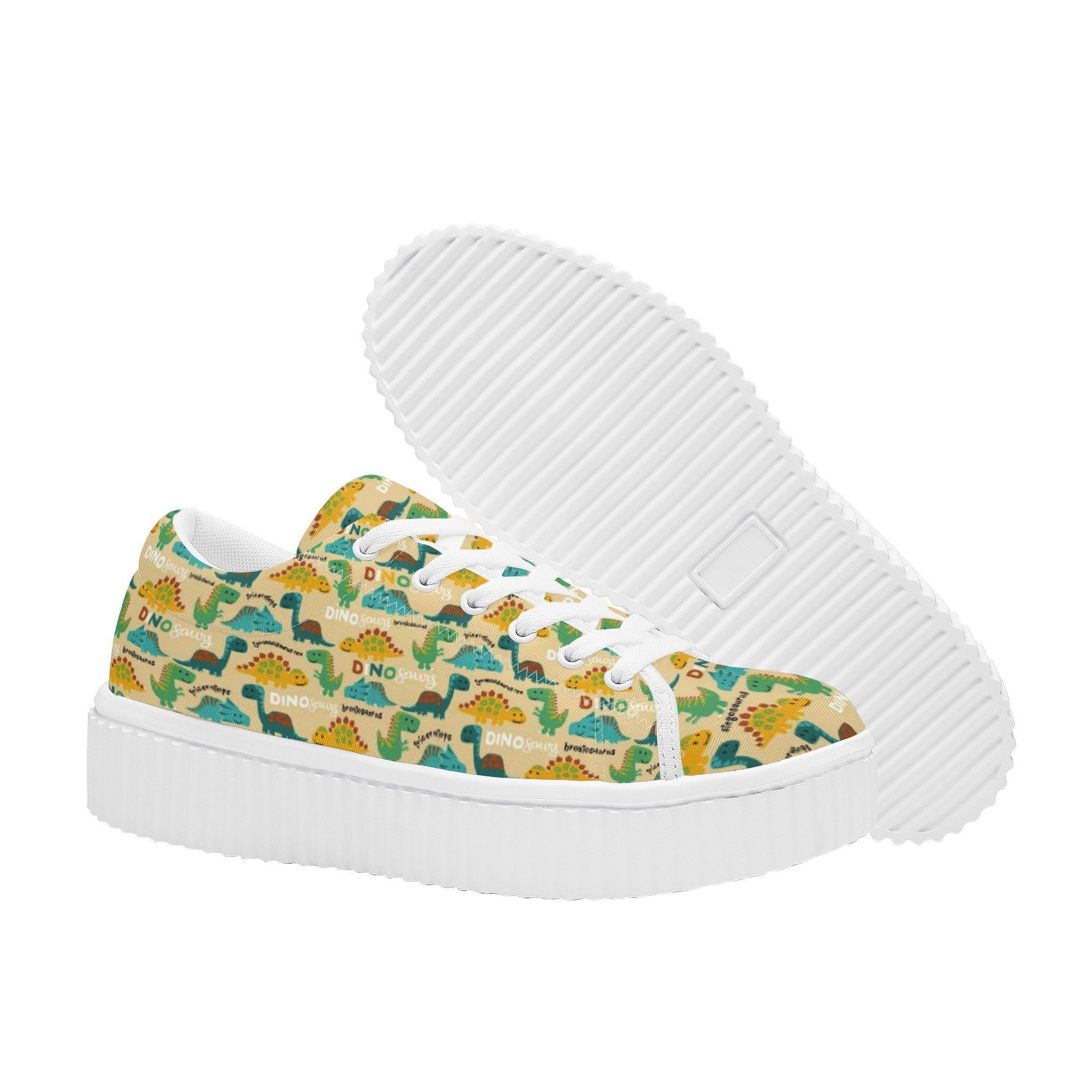 Dinosaur Print Platform Shoes | Dinosaur Sneakers | Dinasaur Women ...
